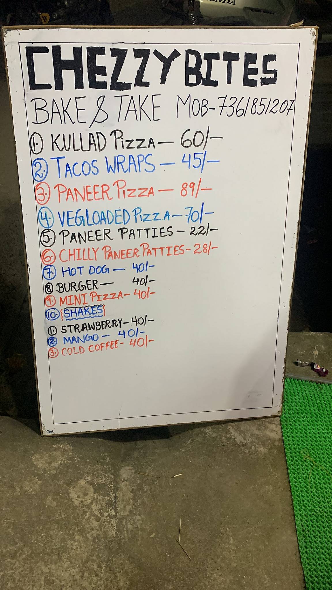 Menu at Chezzy bites, Bokaro Steel City
