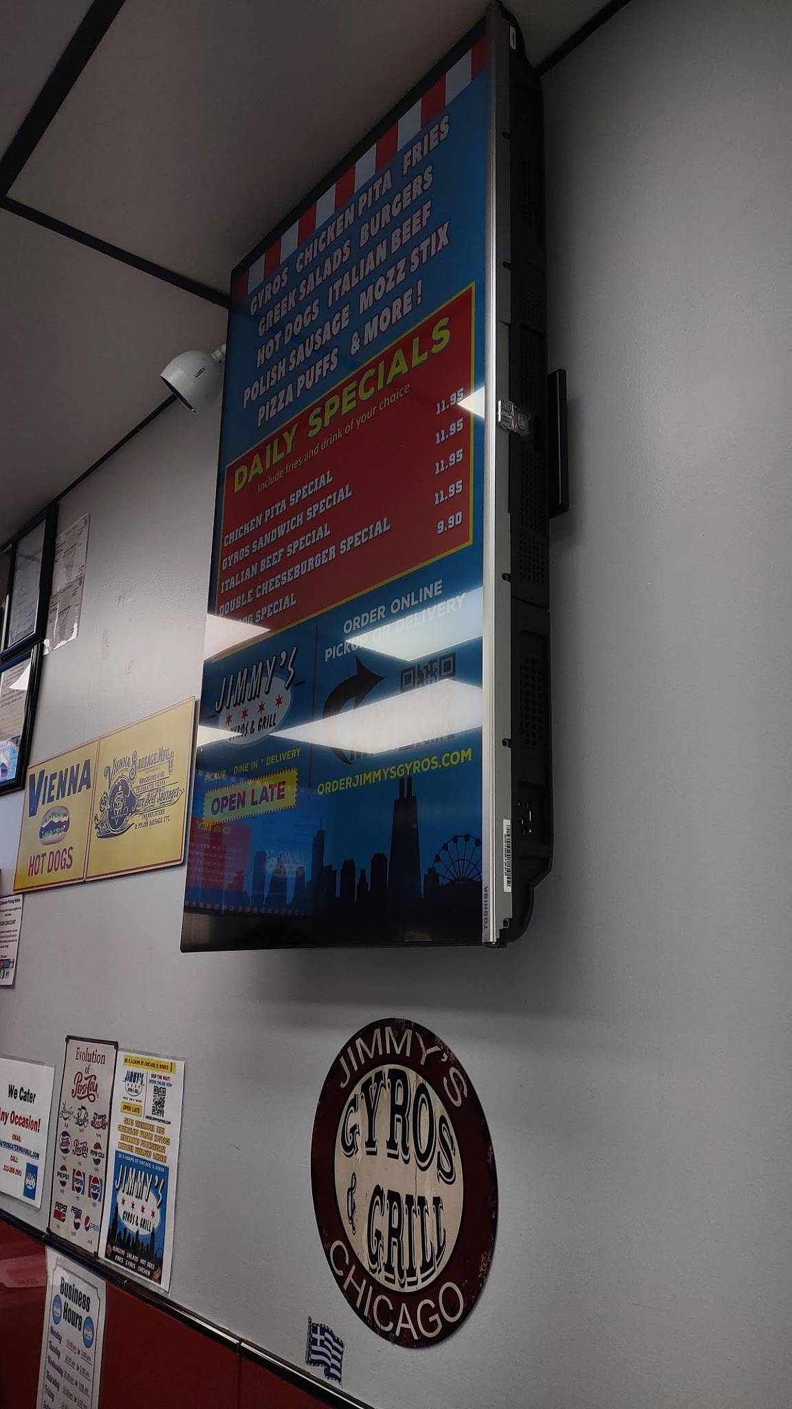 Menu at Jimmy's Gyros & Grill fast food, Chicago
