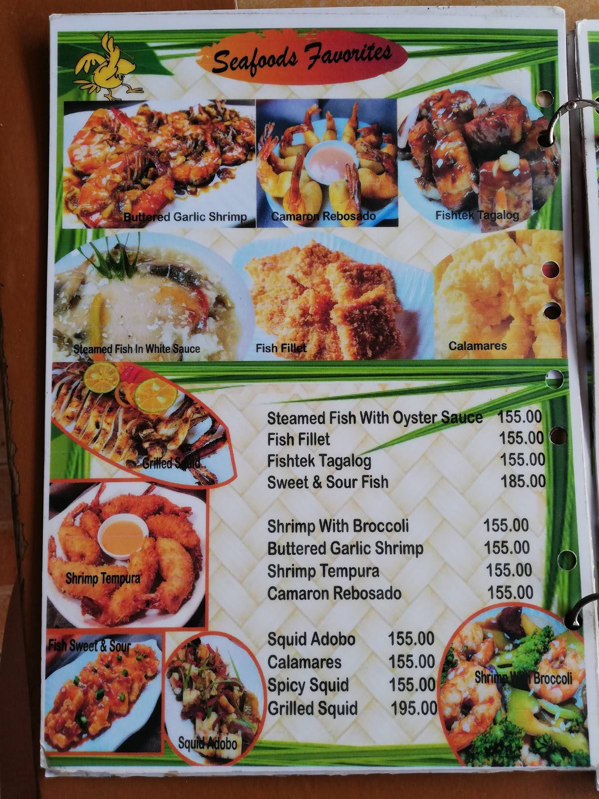Menu at Chicken Ati-atihan restaurant, Dipolog City, Corner Aguilar ...