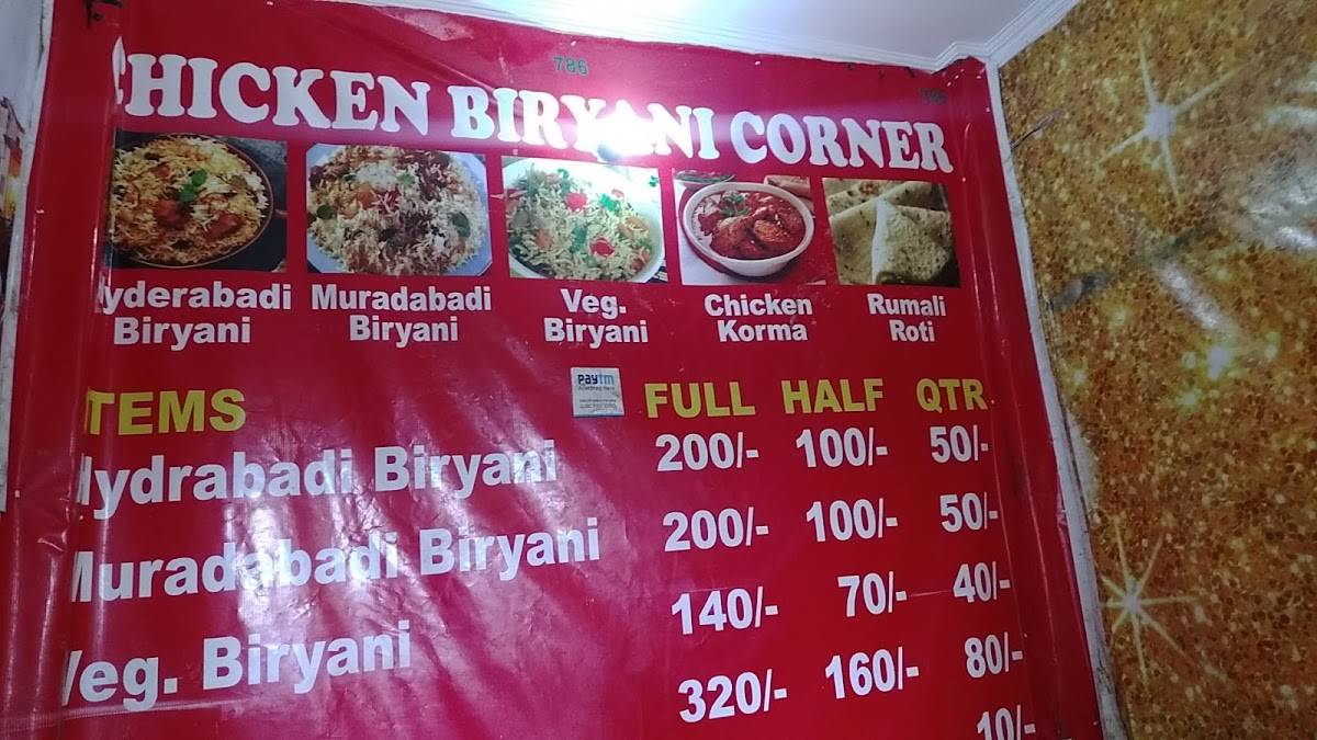 Menu at Chicken biryani corner, Gurugram, 15/89