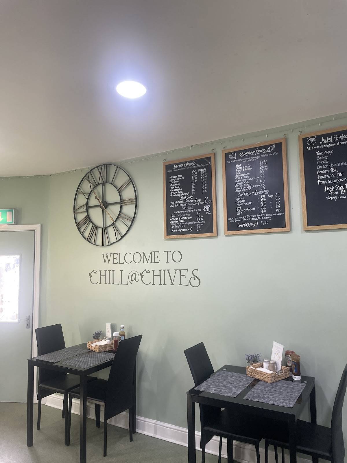 Menu at Chill @ chives cafe, Derby, 121 Nottingham Rd