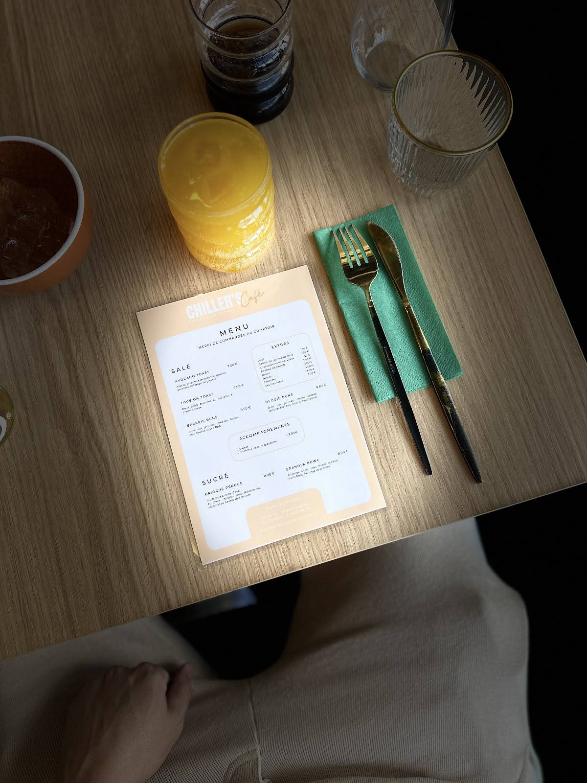 Menu at Chiller's Café, Saint-Estève