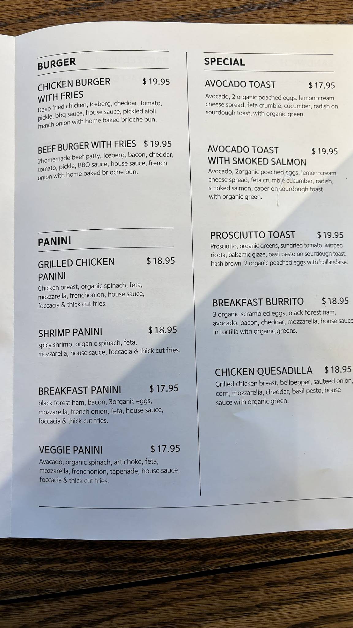 Menu at Little Beetle restaurant, Chilliwack