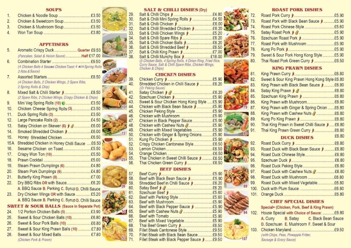 Menu at China moon takeaway restaurant, Girvan
