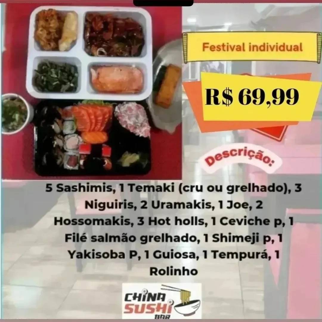 Menu at China sushi delivery restaurant, Guarulhos