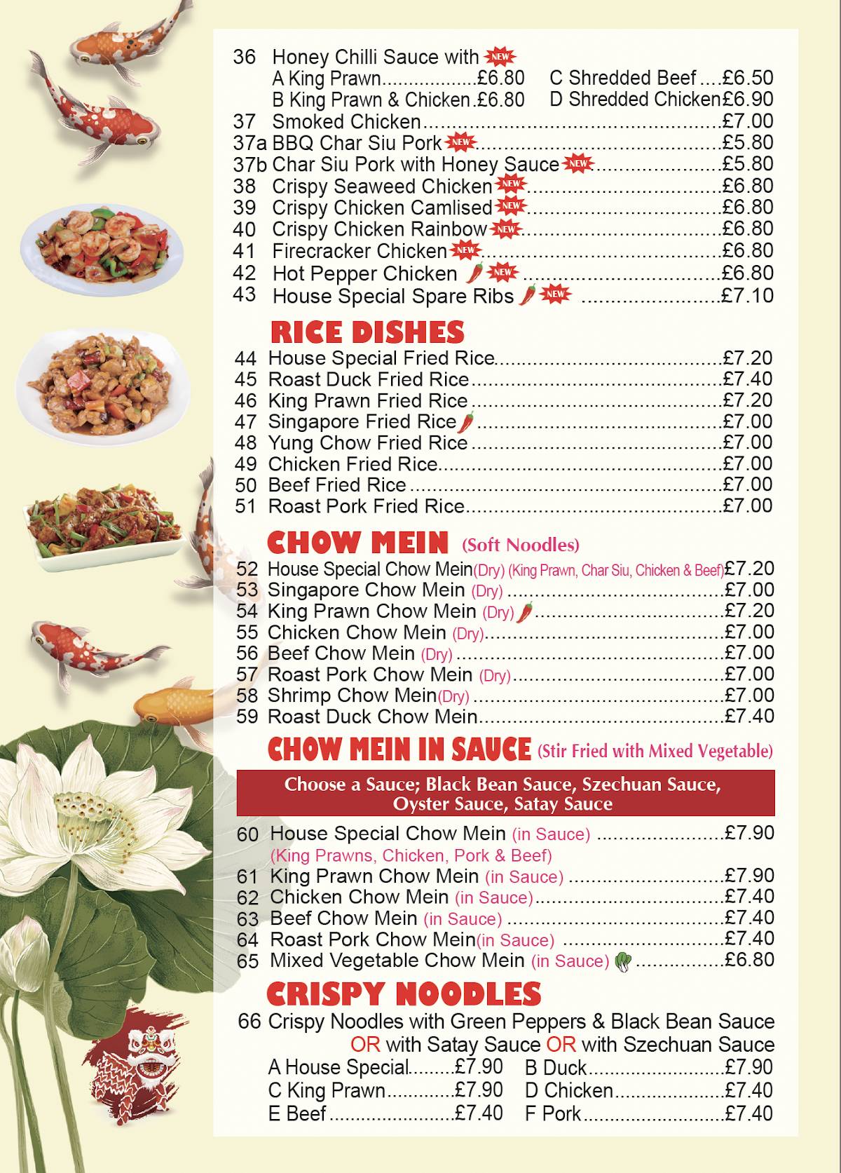 Menu at Chinese Chopsticks restaurant, Dumfries