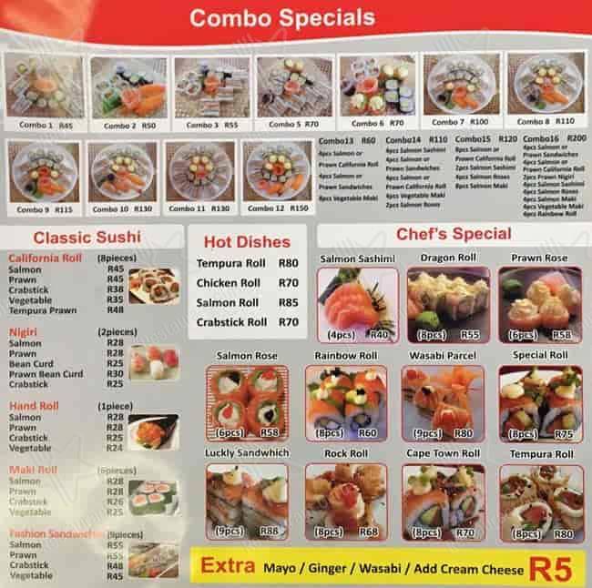 Menu at Chinese Fu Long restaurant, Stellenbosch, 28 Cluver Rd