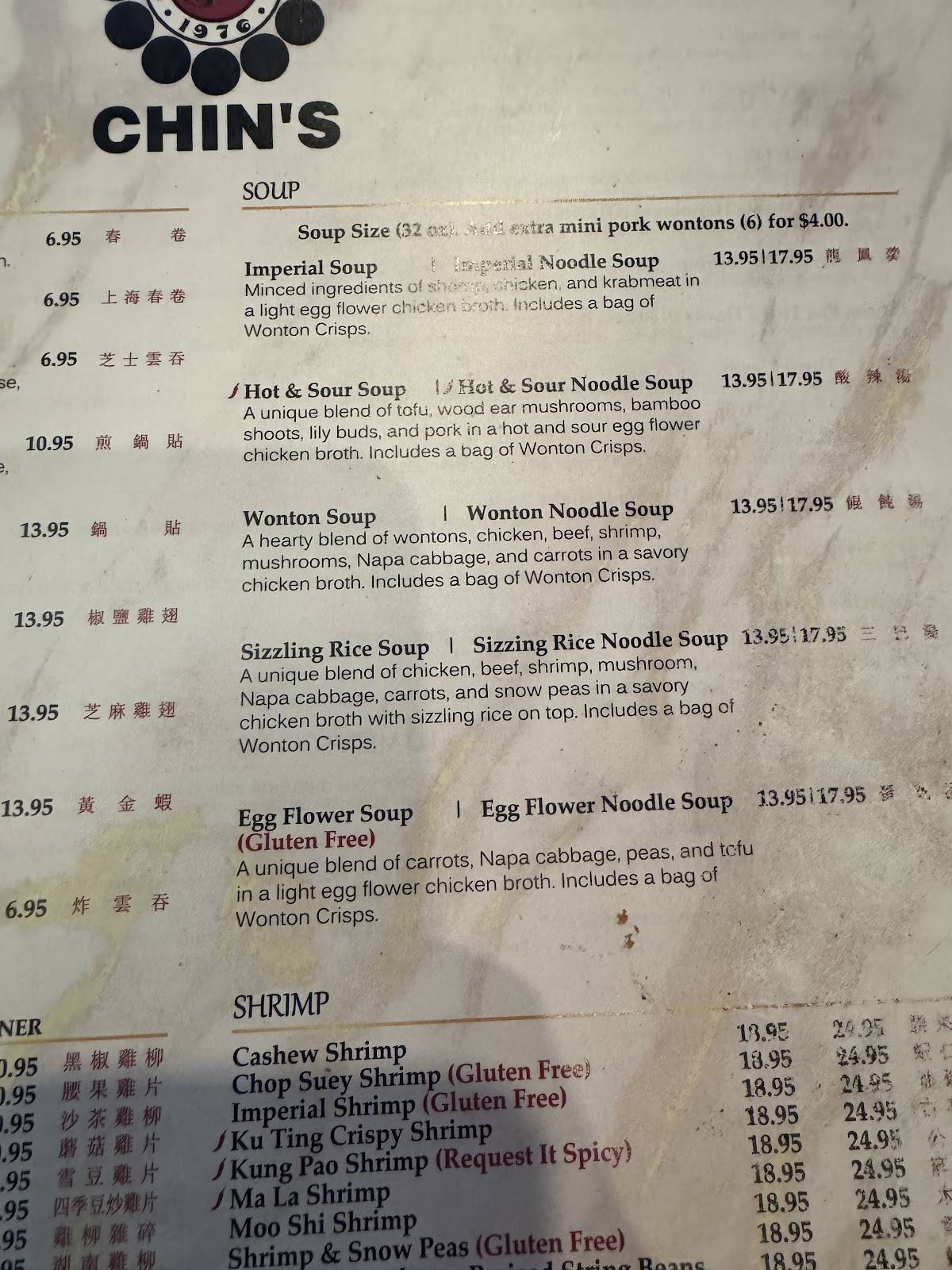 Menu at Chin's Szechwan - Encinitas restaurant, Encinitas, 625 ...