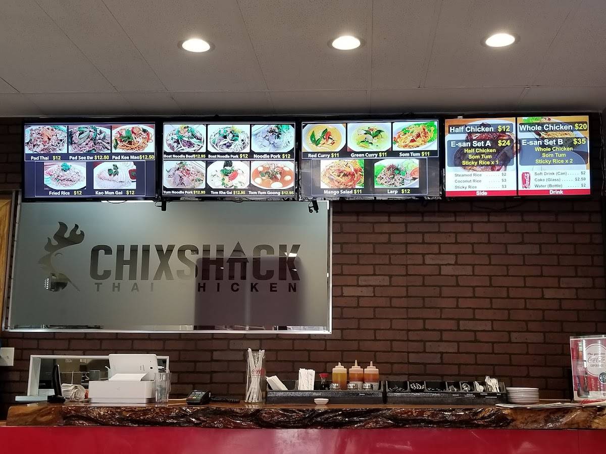 Menu at Chix Shack Thai Chicken restaurant, Edmonton
