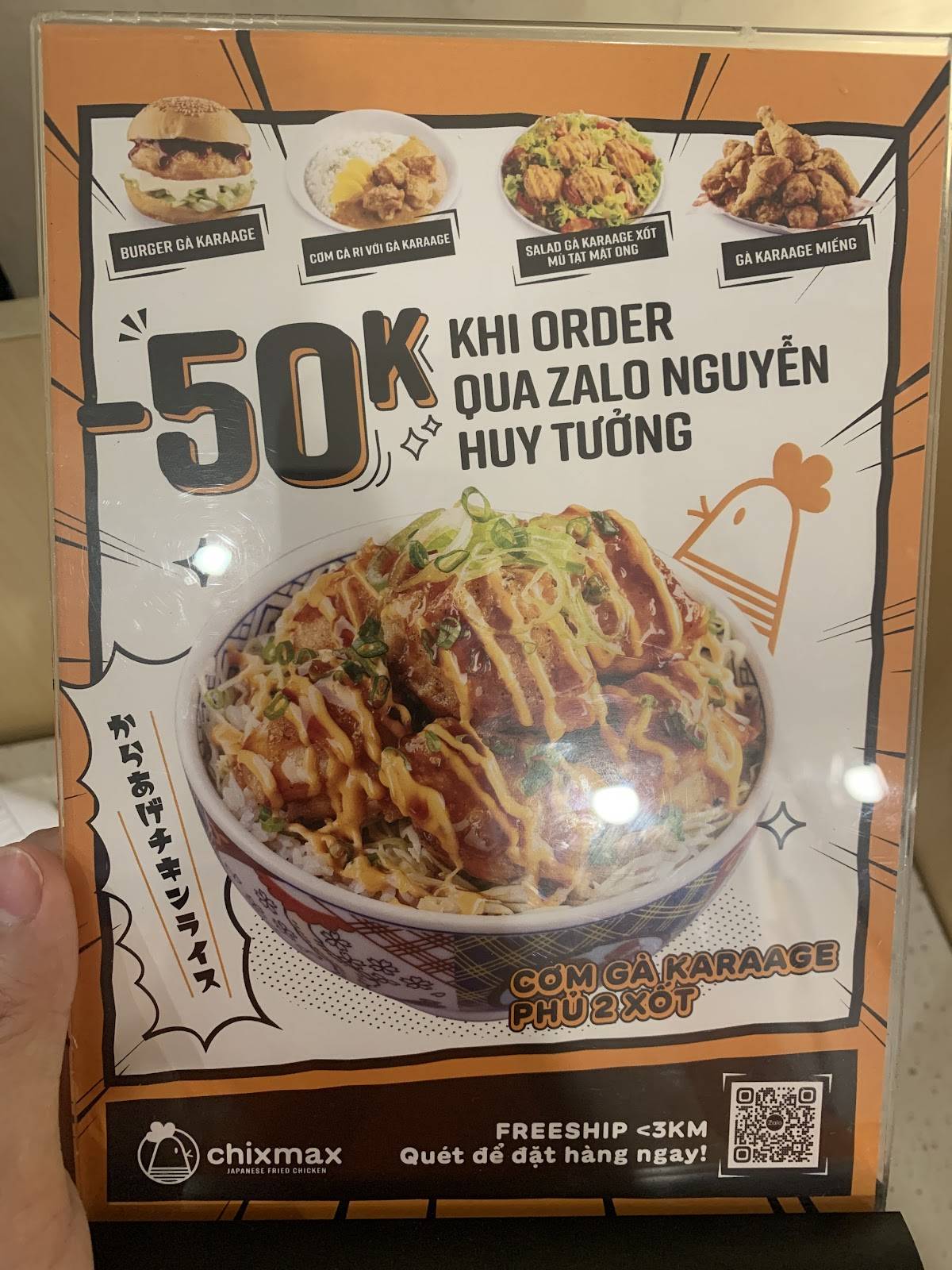 Menu at Chixmax Nguyễn Huy Tưởng restaurant, Hanoi
