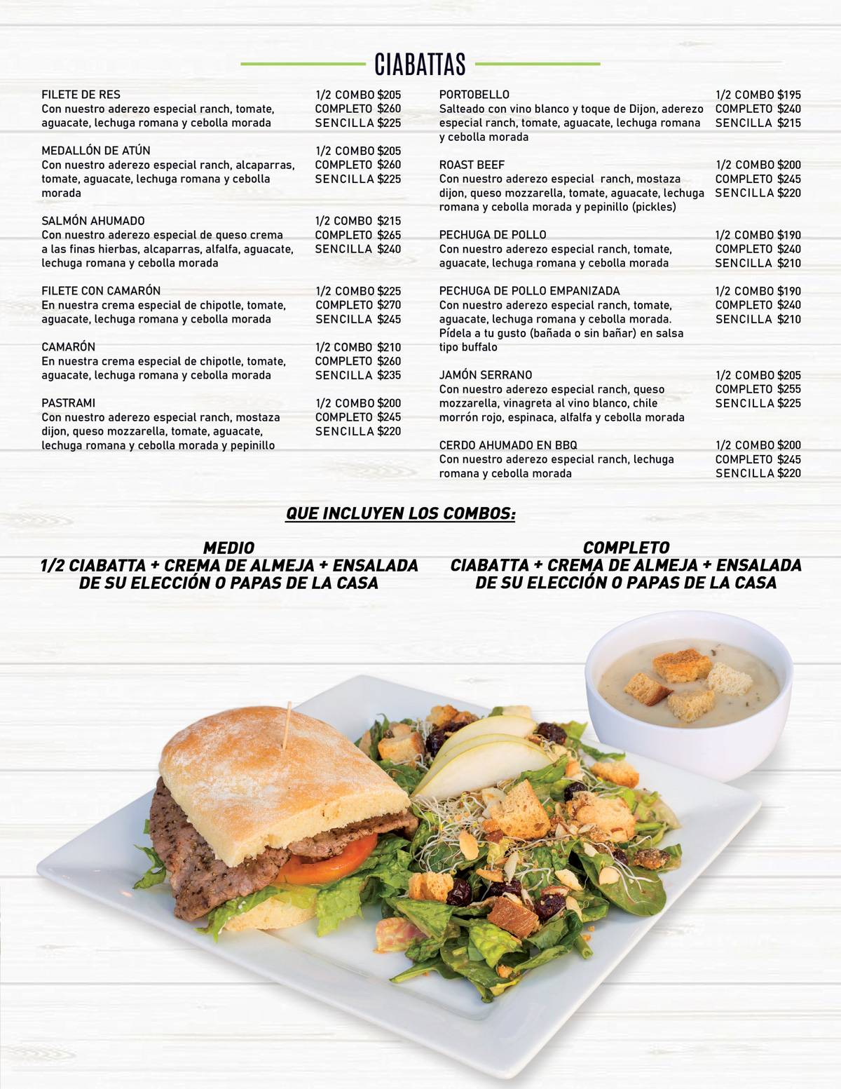Carta del restaurante Ciabatta house Punta este, Mexicali, Blvr ...