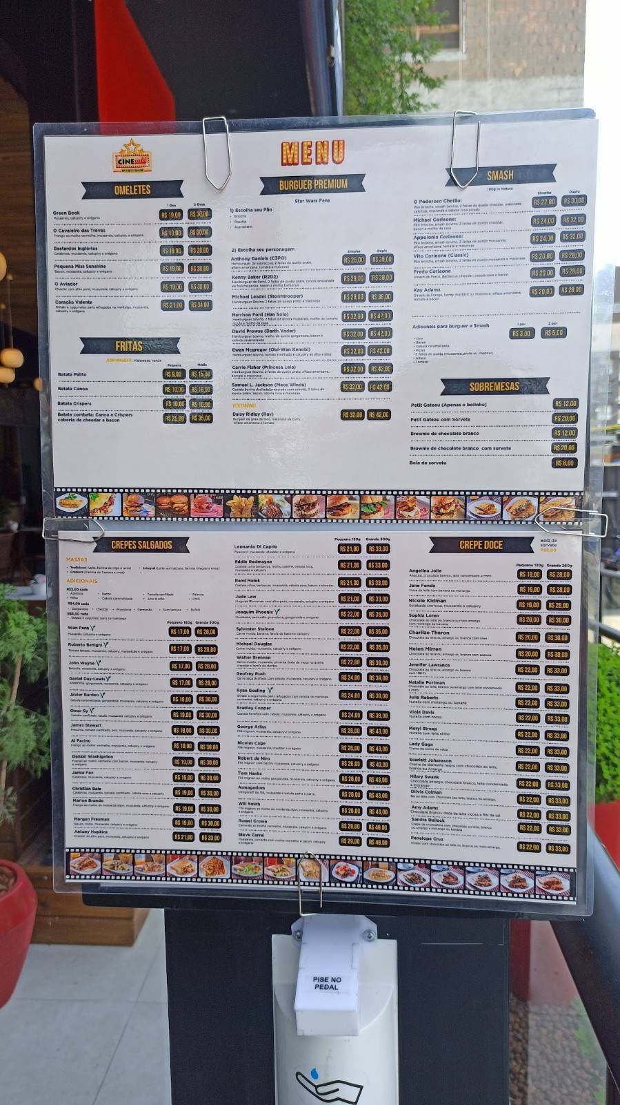 Menu em Cine Café - O sabor da Diversão, Florianópolis