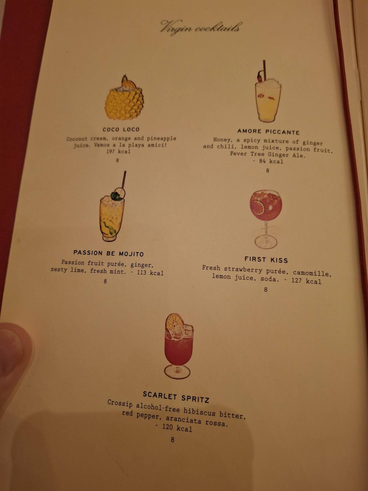 Menu at Circolo Popolare restaurant, London