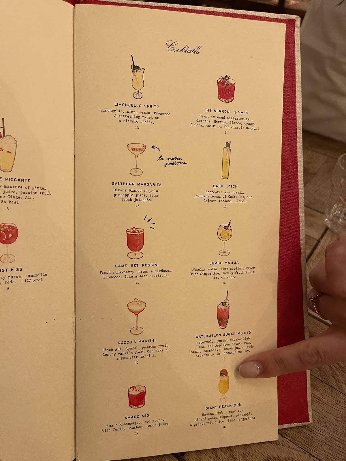 Menu at Circolo Popolare restaurant, London