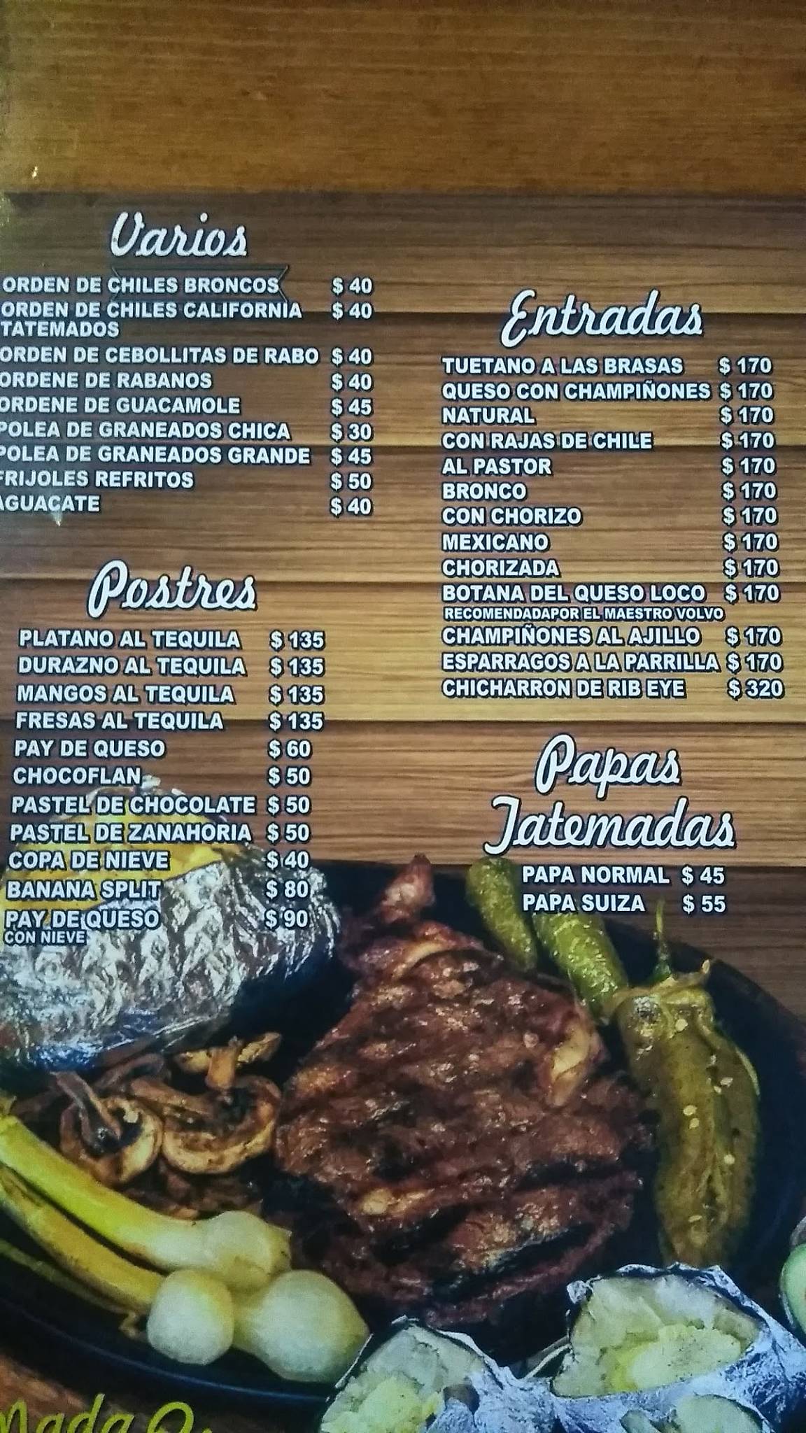 Carta del restaurante Toro Bronco Real, Ciudad Juarez, Av. Waterfill 427