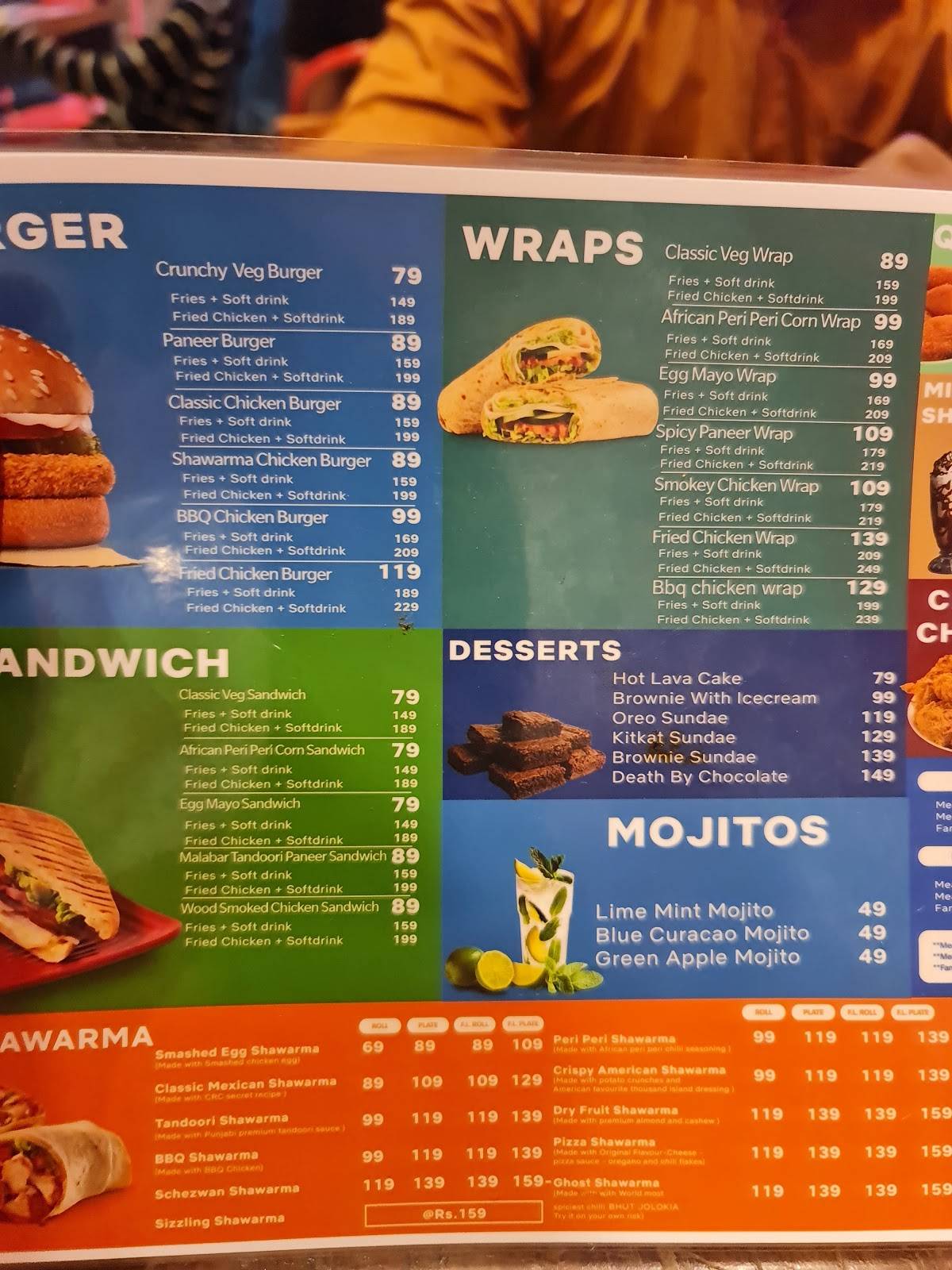 Menu at Classic Rider Cafe, Tindivanam