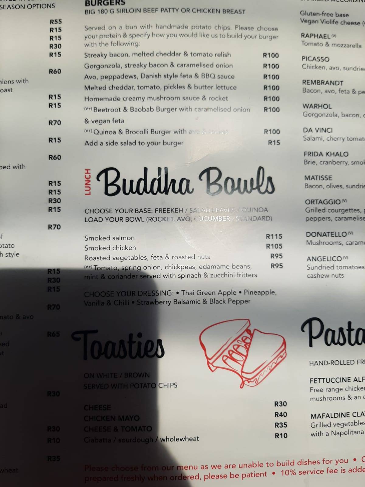 Menu at Clay Café Hout Bay restaurant, Cape Town
