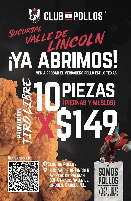 Menu at Club de Pollos, Mexico