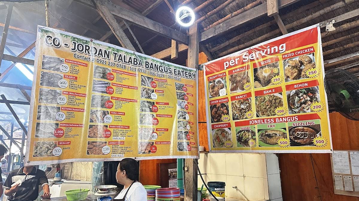 Menu at Co Jordan Talaba Farm and Fishing restaurant, Consolacion