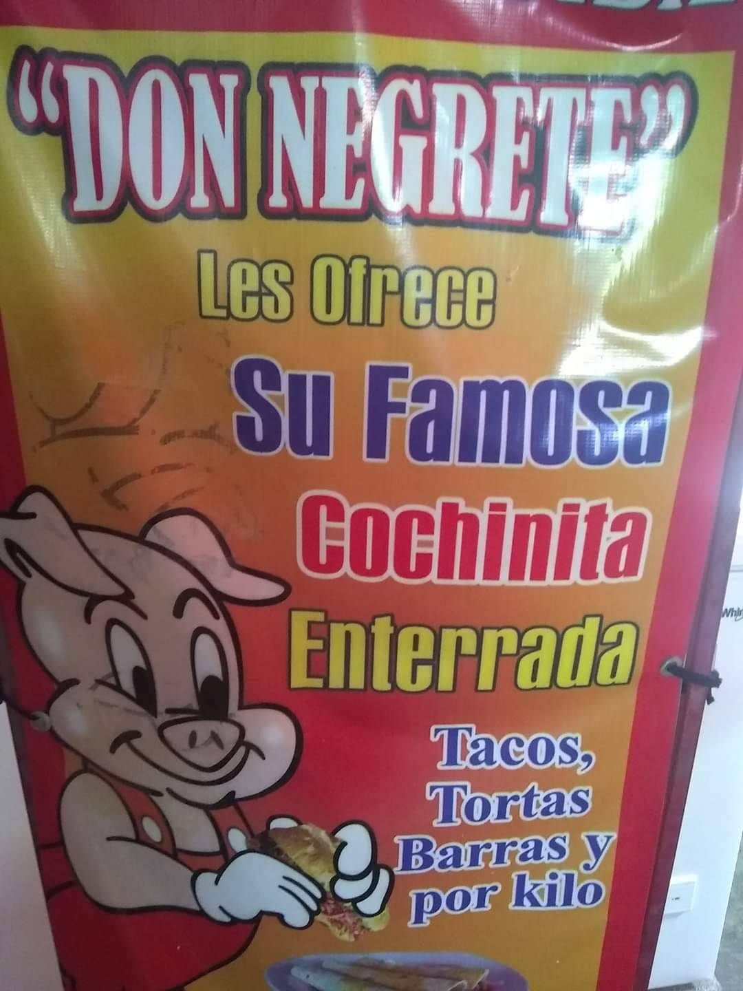 Menu at Cochinita Pibil "DON NEGRETE" restaurant, Isla Aguada