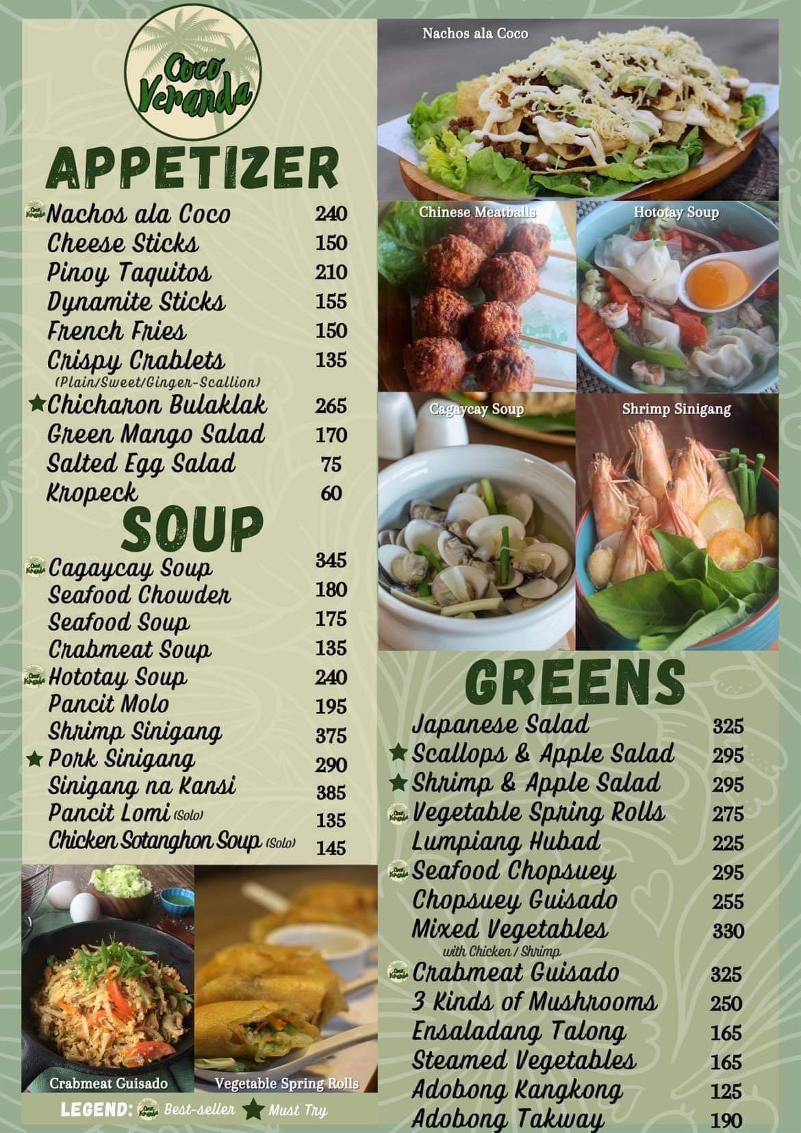 Menu at Capiz Seafood House restaurant, Roxas City