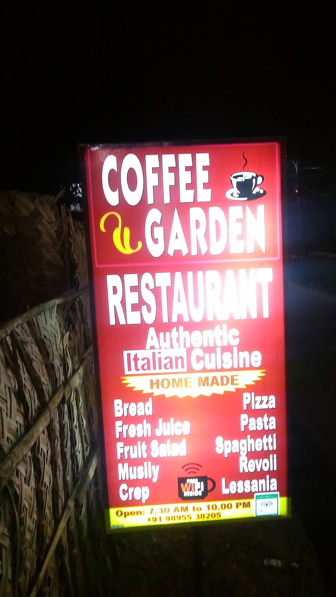 Menu at Coffee Garden - Rooftop Restaurant, Kumily