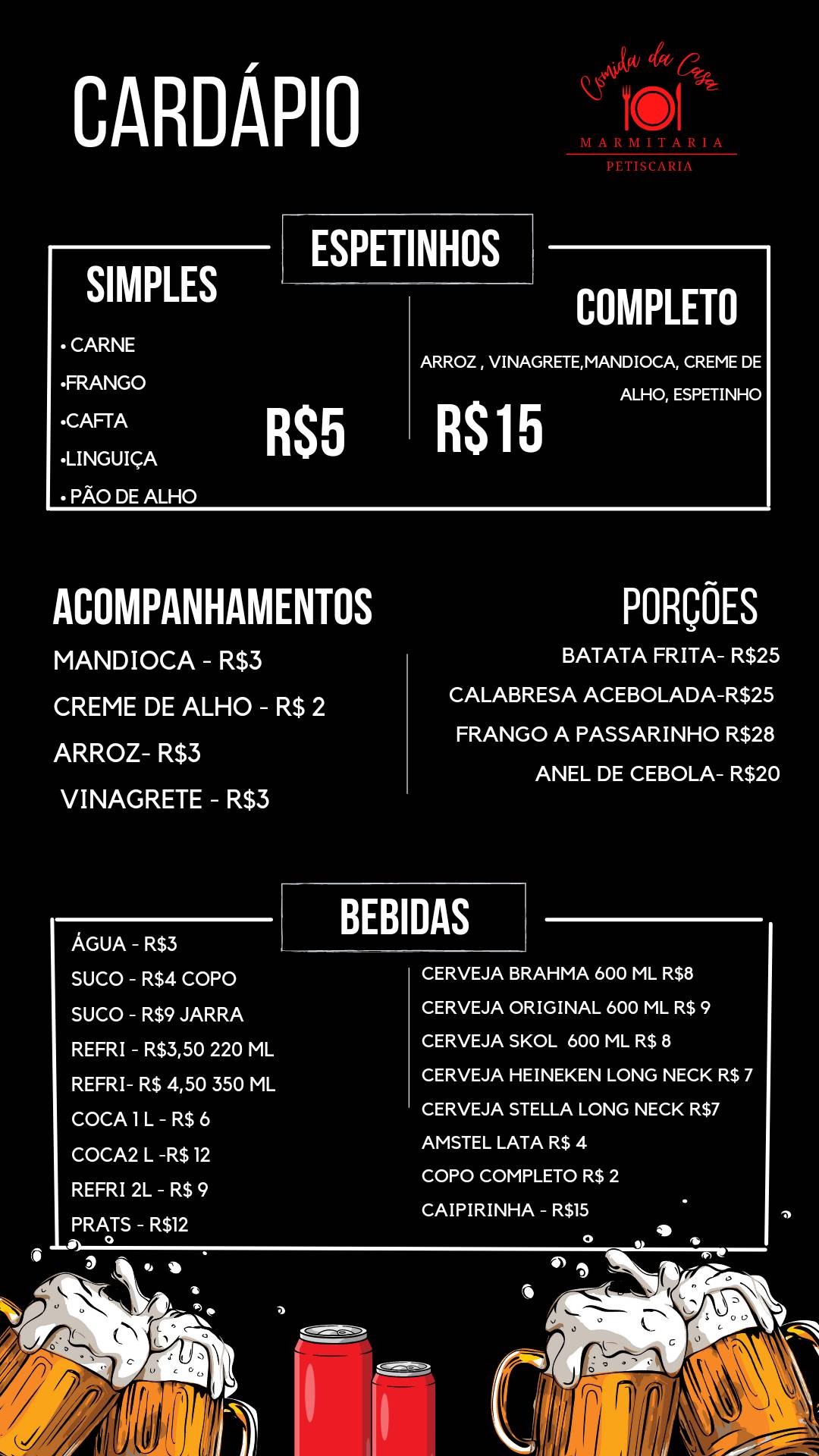 Menu em Comida Da Casa restaurante, Dourados