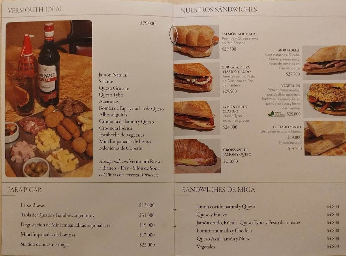 Carta del restaurante Confitería La Ideal, Buenos Aires, Suipacha 384
