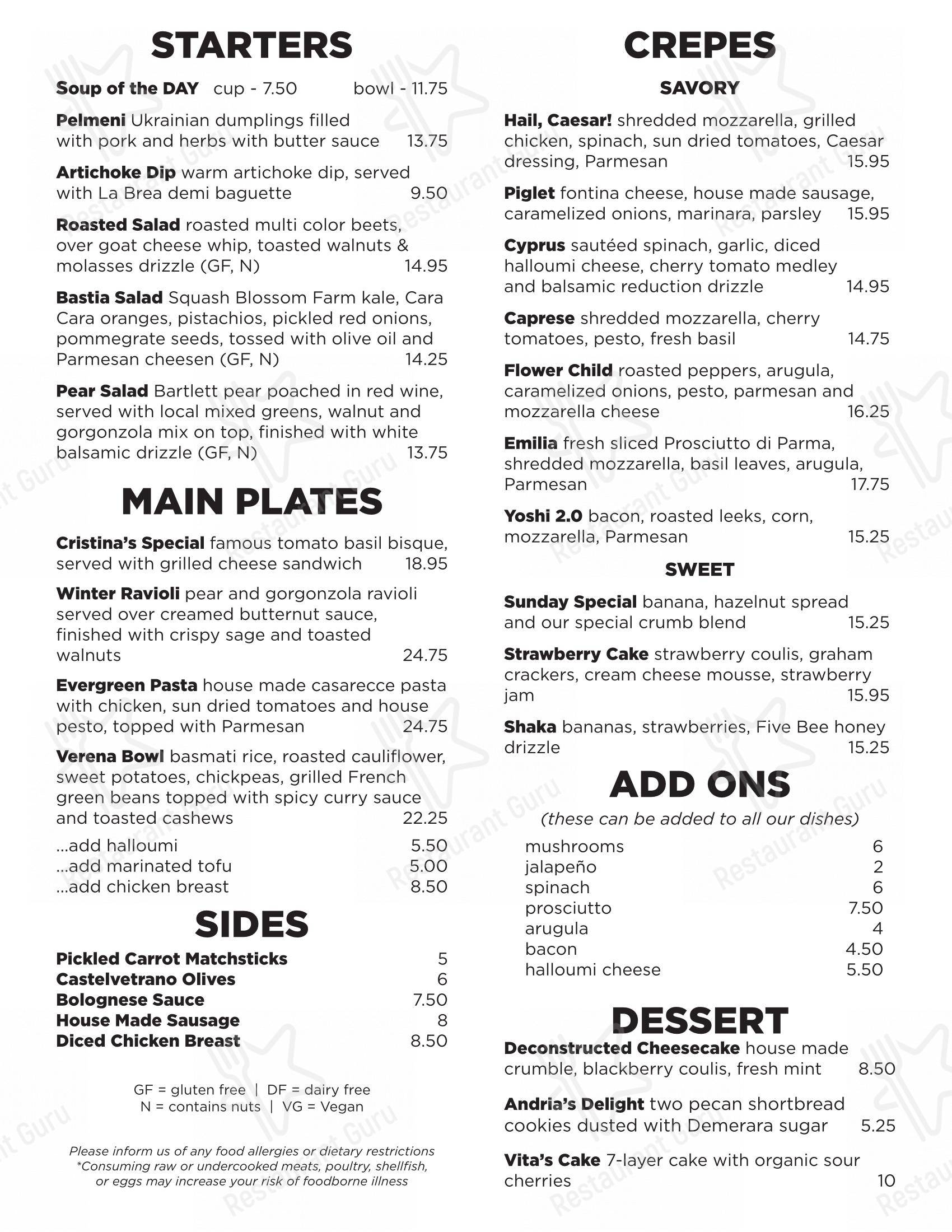 Menu at Cookbook Restaurant, Ketchum
