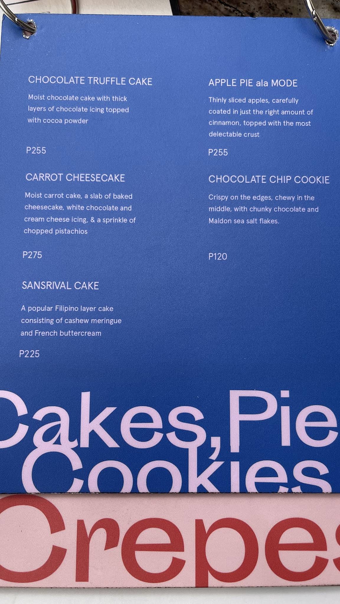 Menu at Cooper's Coffee Haus - Estancia Mall, Capitol Commons, Pasig