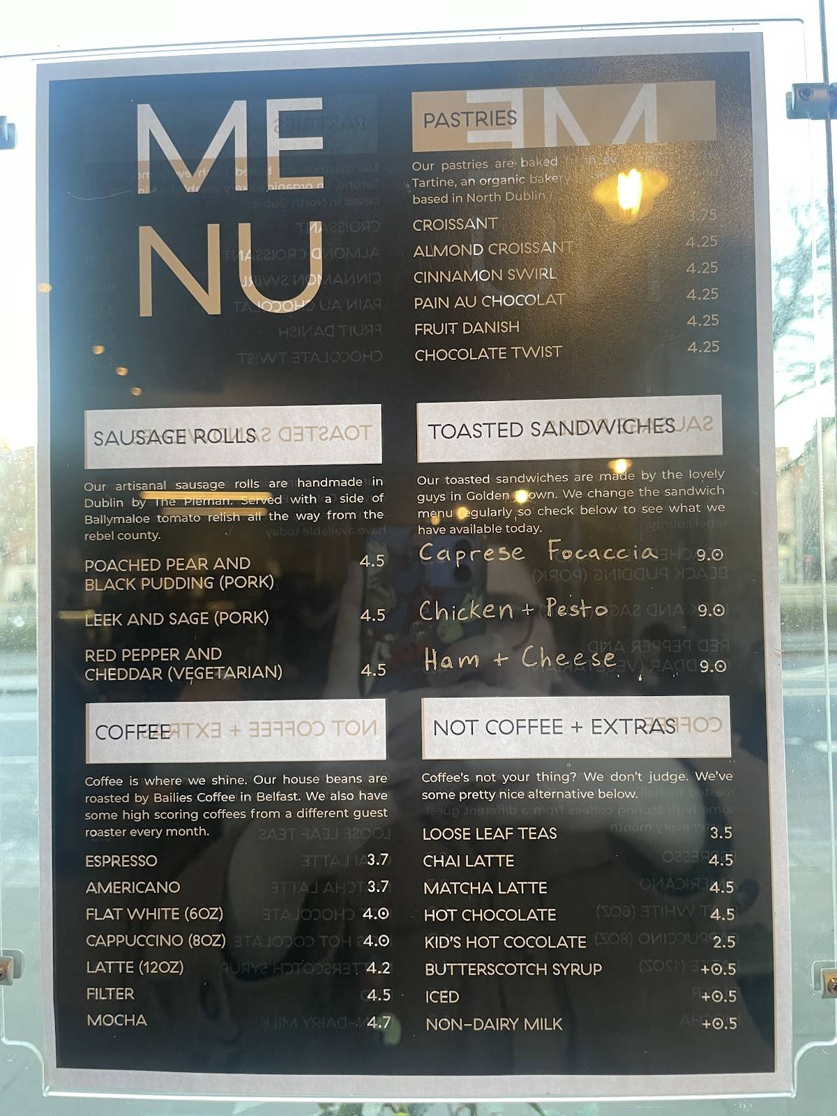 Menu at Copper + Straw Speciality Coffee cafe, Dublin, 14 - 18 Aston Quay
