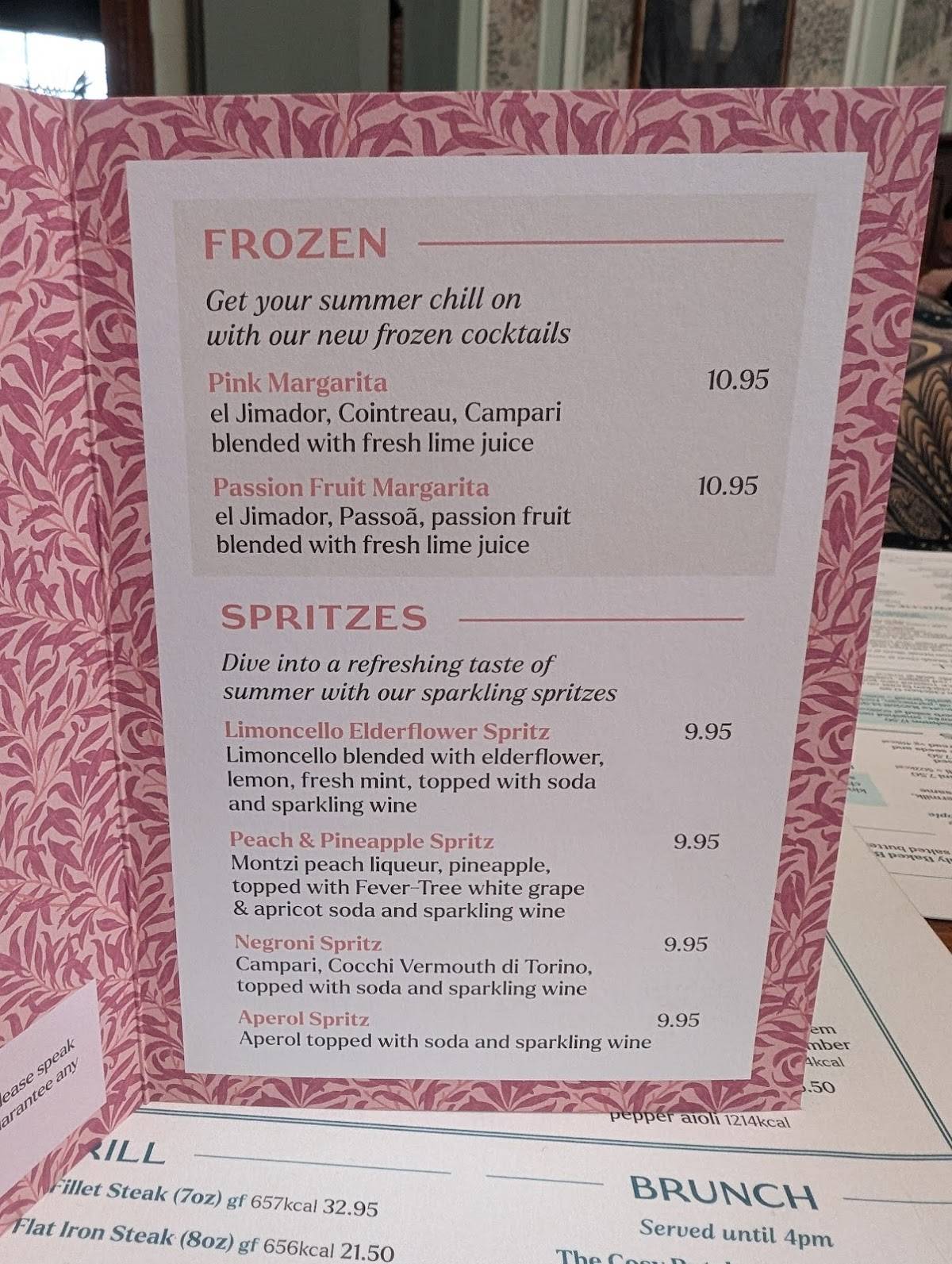 Menu at Cosy Club, Norwich
