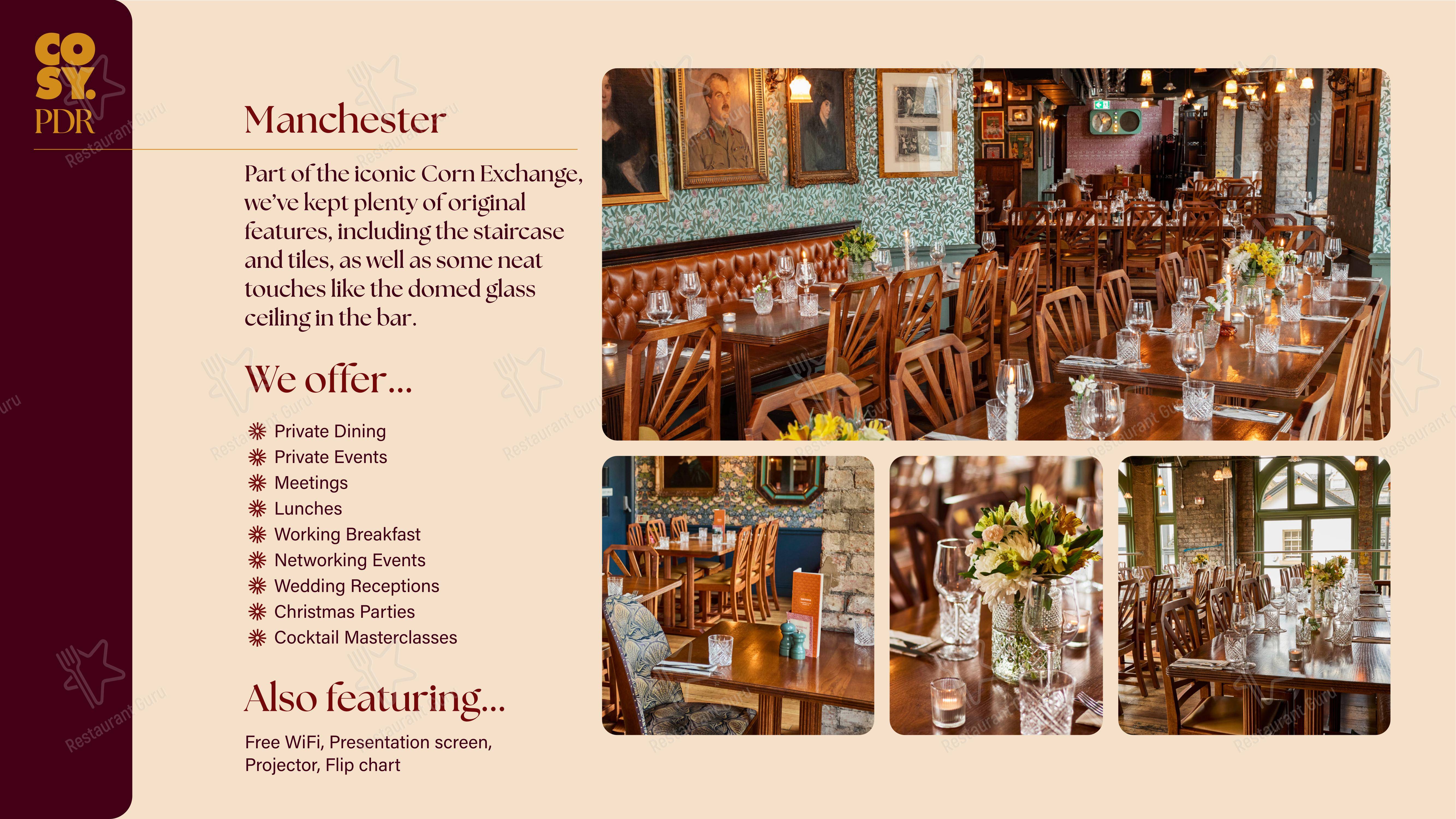 Menu at Cosy Club, Norwich