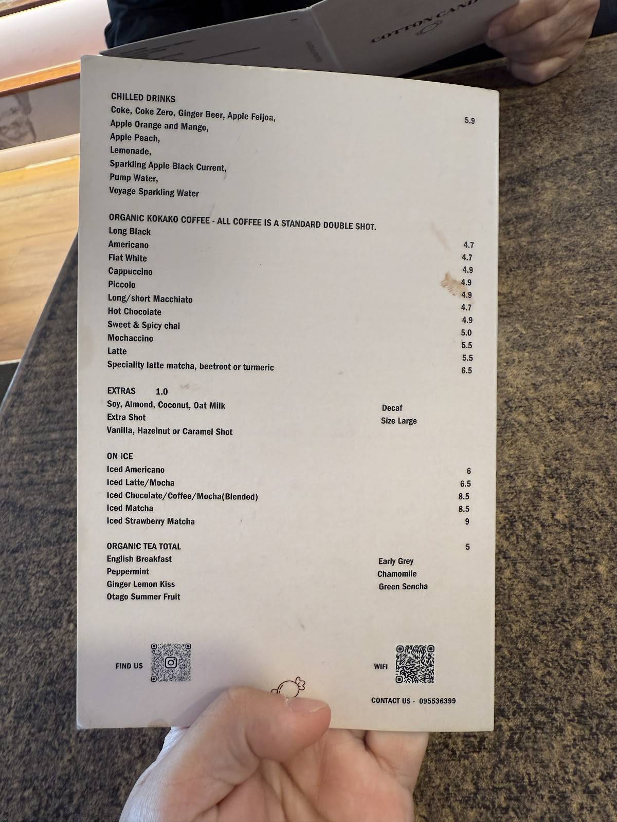 Menu at Cotton Candy Eatery cafe, Auckland