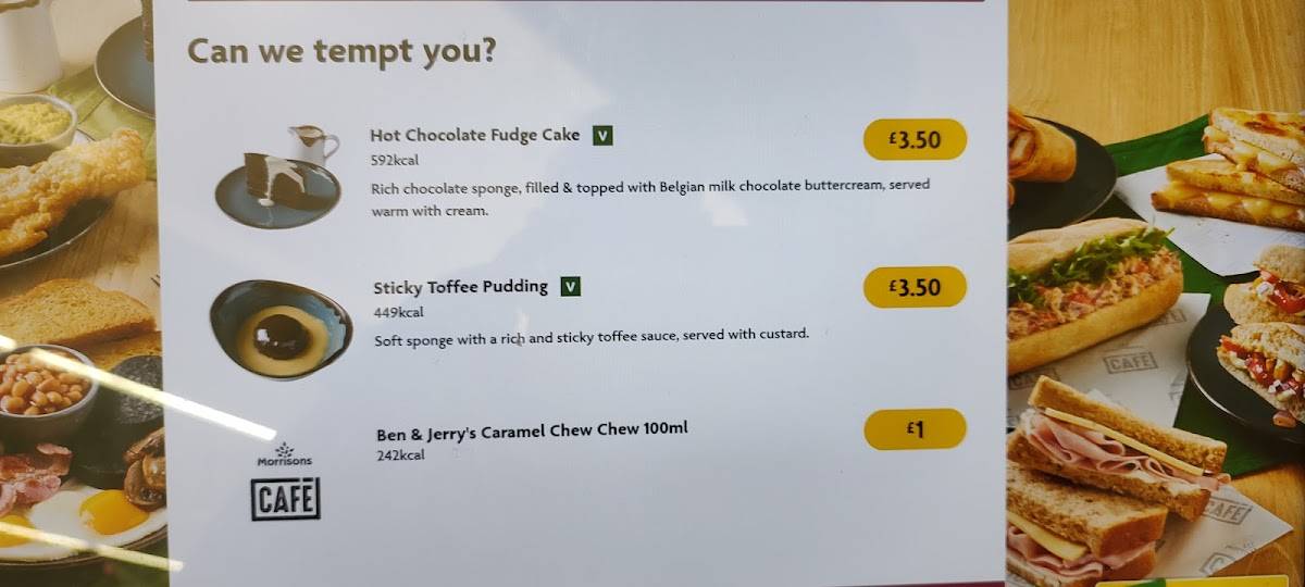 Menu at Morrisons Cafe, Coventry, Alvis Retail Park