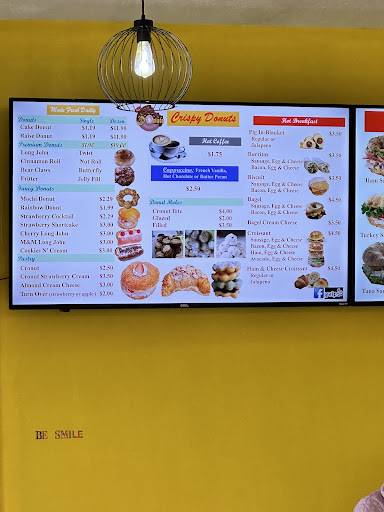 Menu at Crispy Donuts, Dodge City