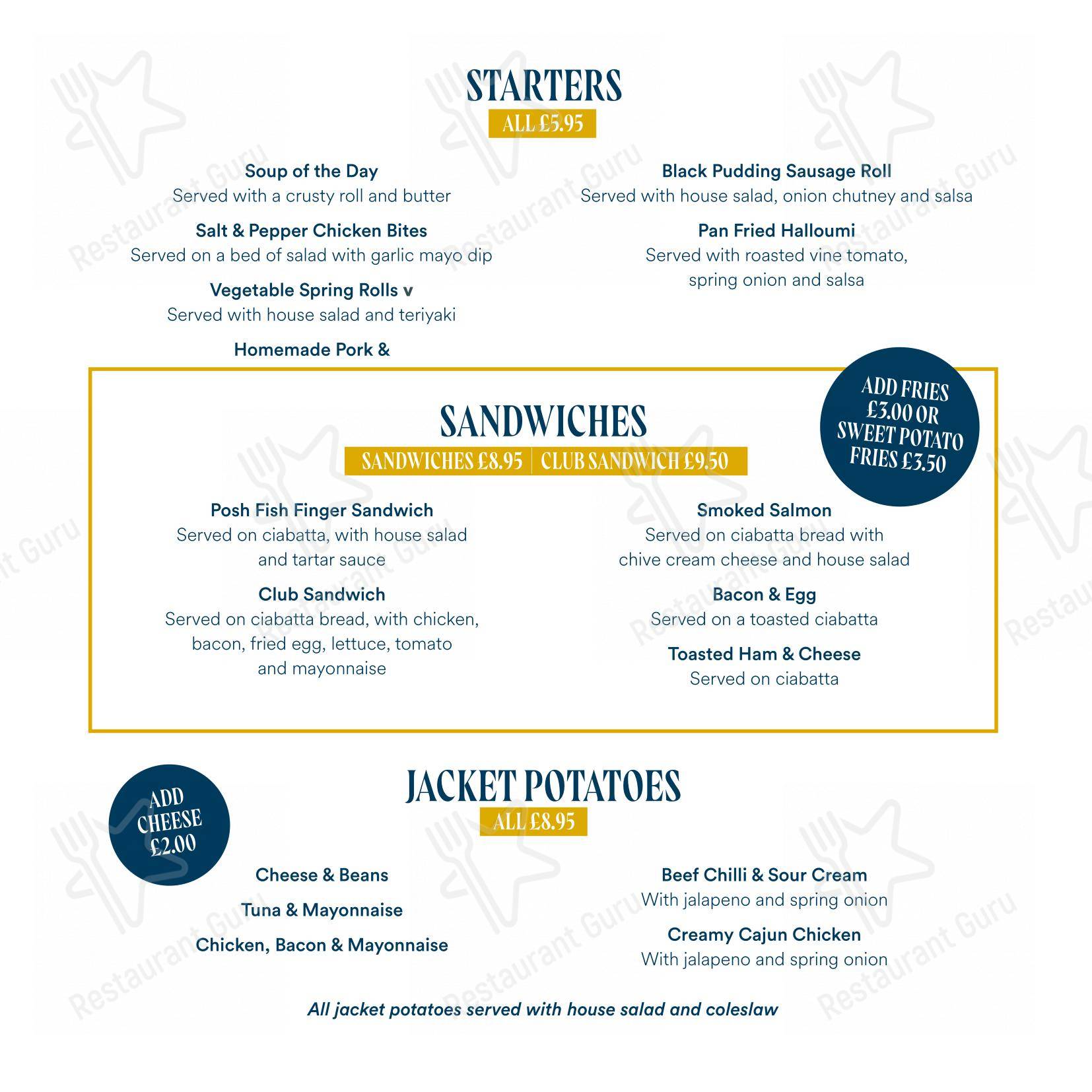 Menu at Crofters pub & bar, Barrow-in-Furness