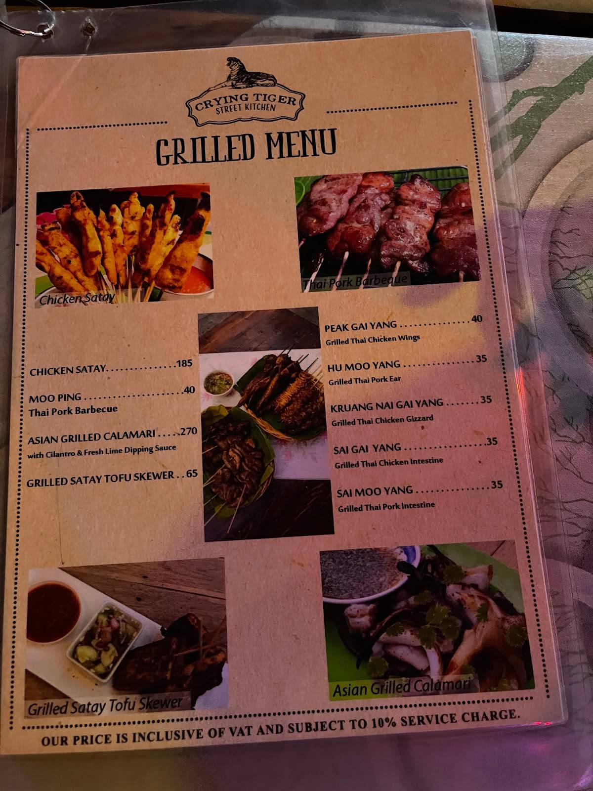 Menu at Crying Tiger Street Kitchen restaurant, Makati