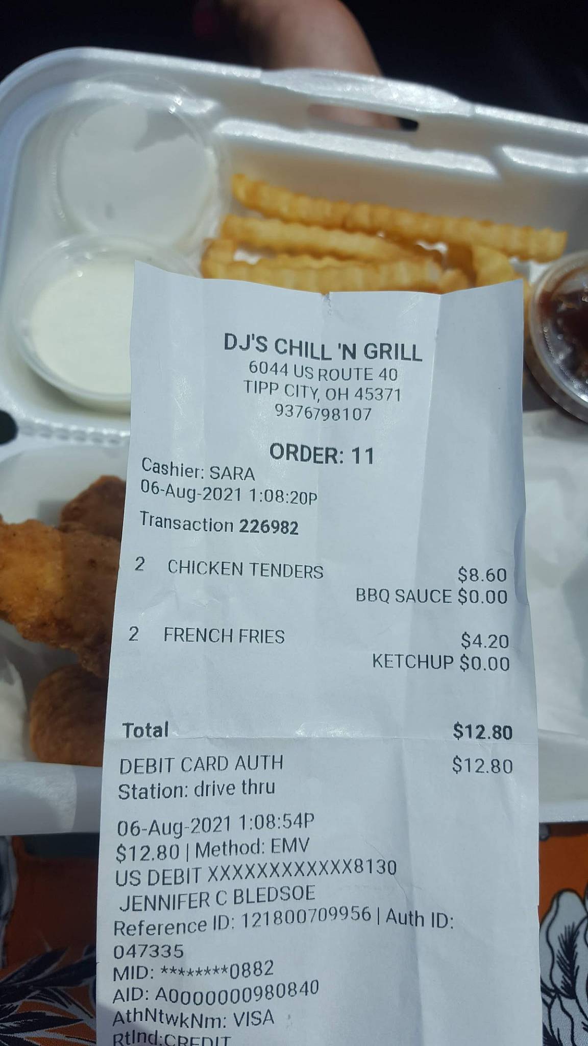Menu at DJ's Chill 'n Grill pizzeria, Tipp City
