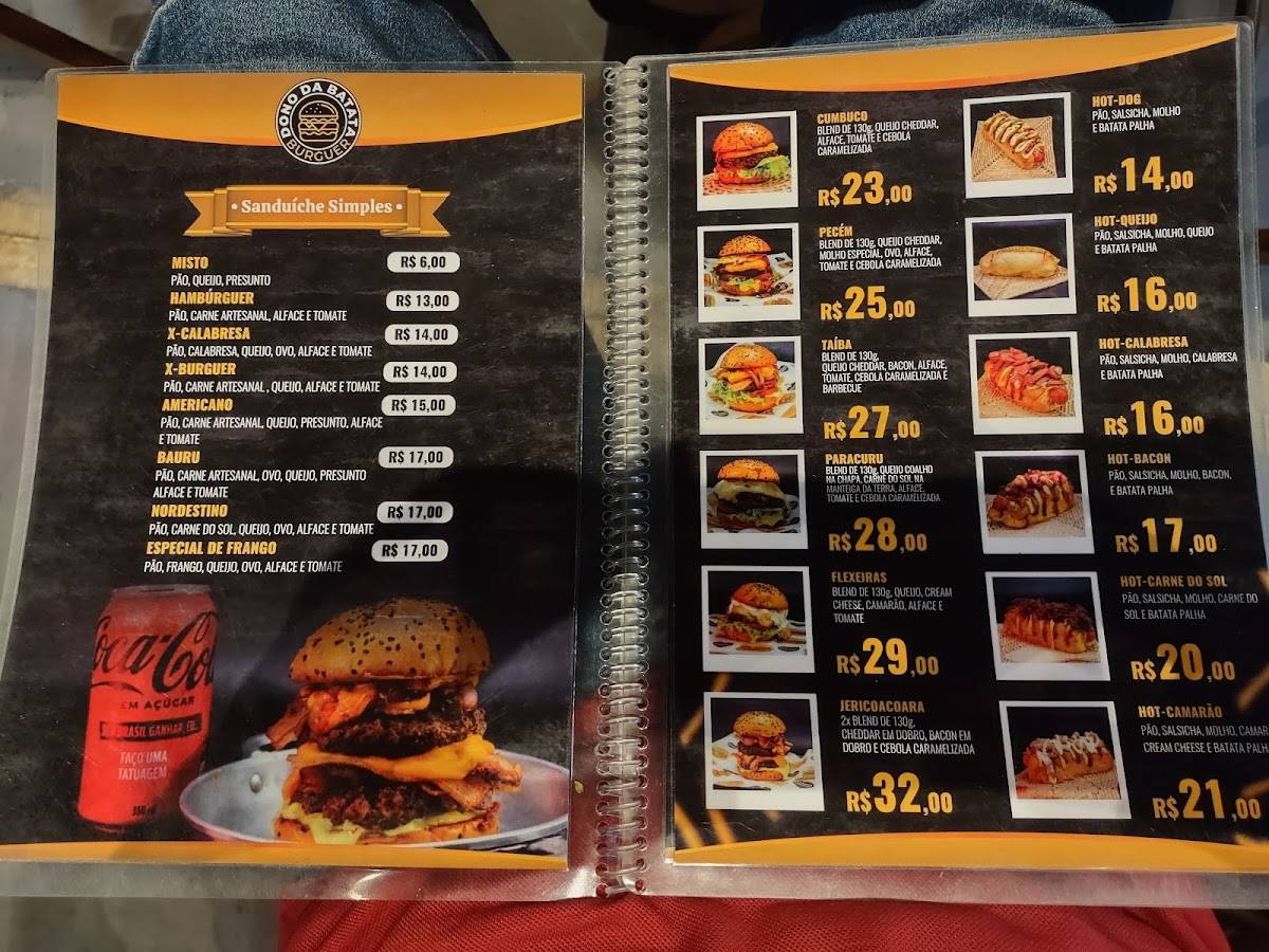 Menu at DONO DA BATATA restaurant, Fortaleza