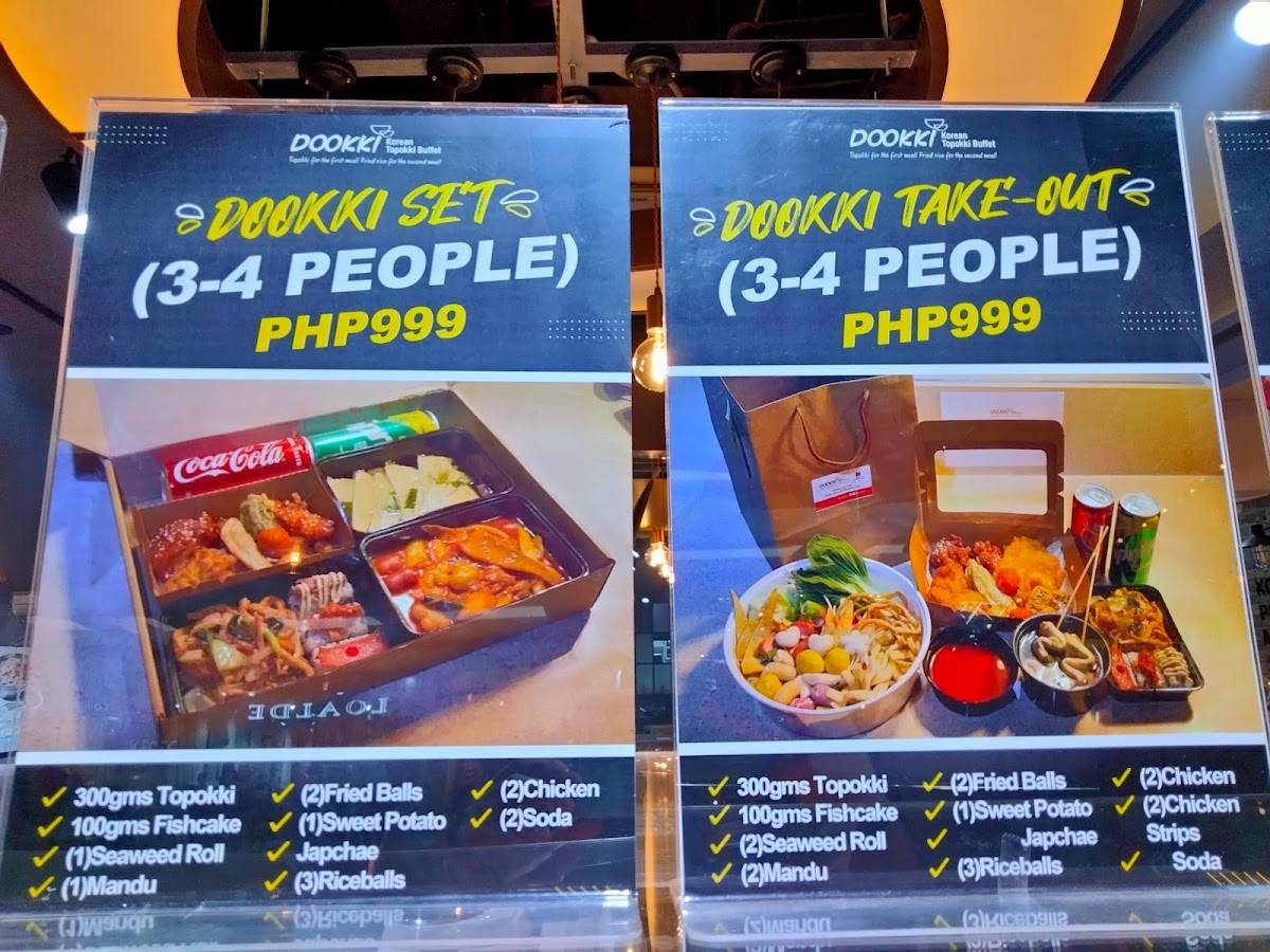 Menu at DOOKKI - SM North EDSA restaurant, Quezon City