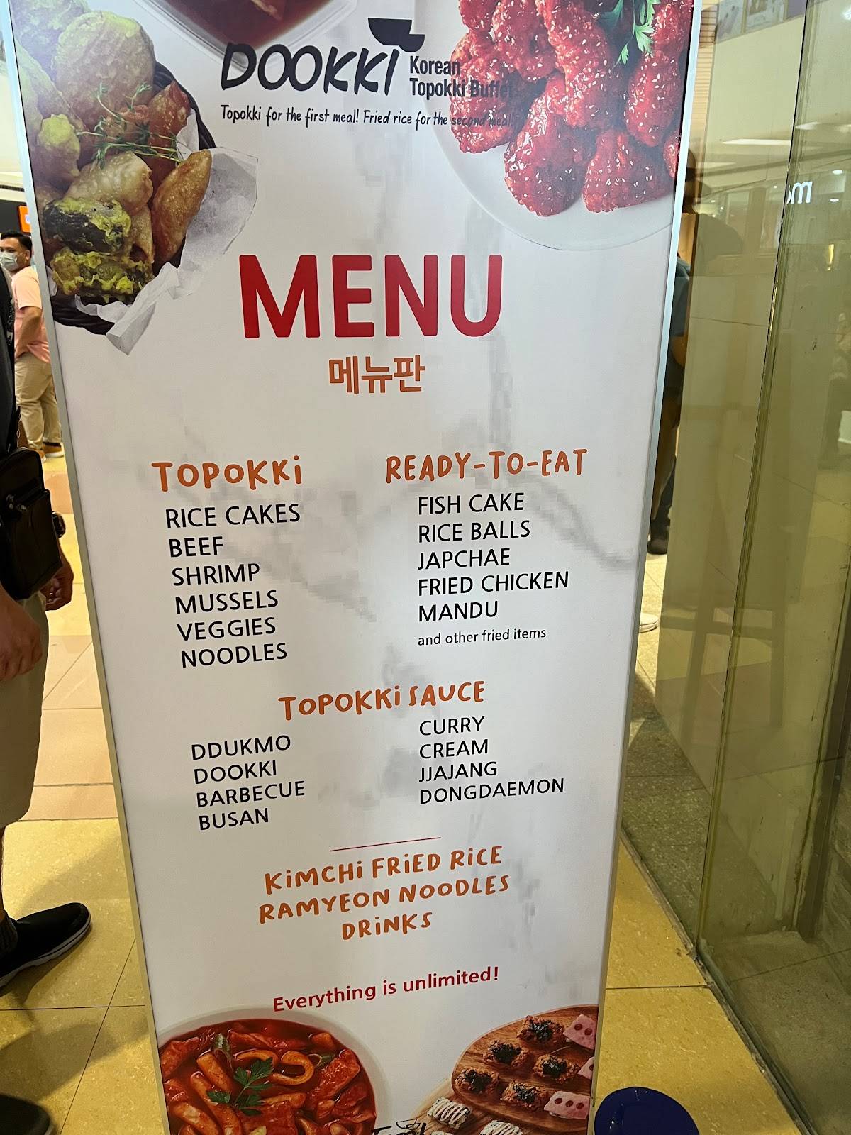 Menu at DOOKKI - SM North EDSA restaurant, Quezon City