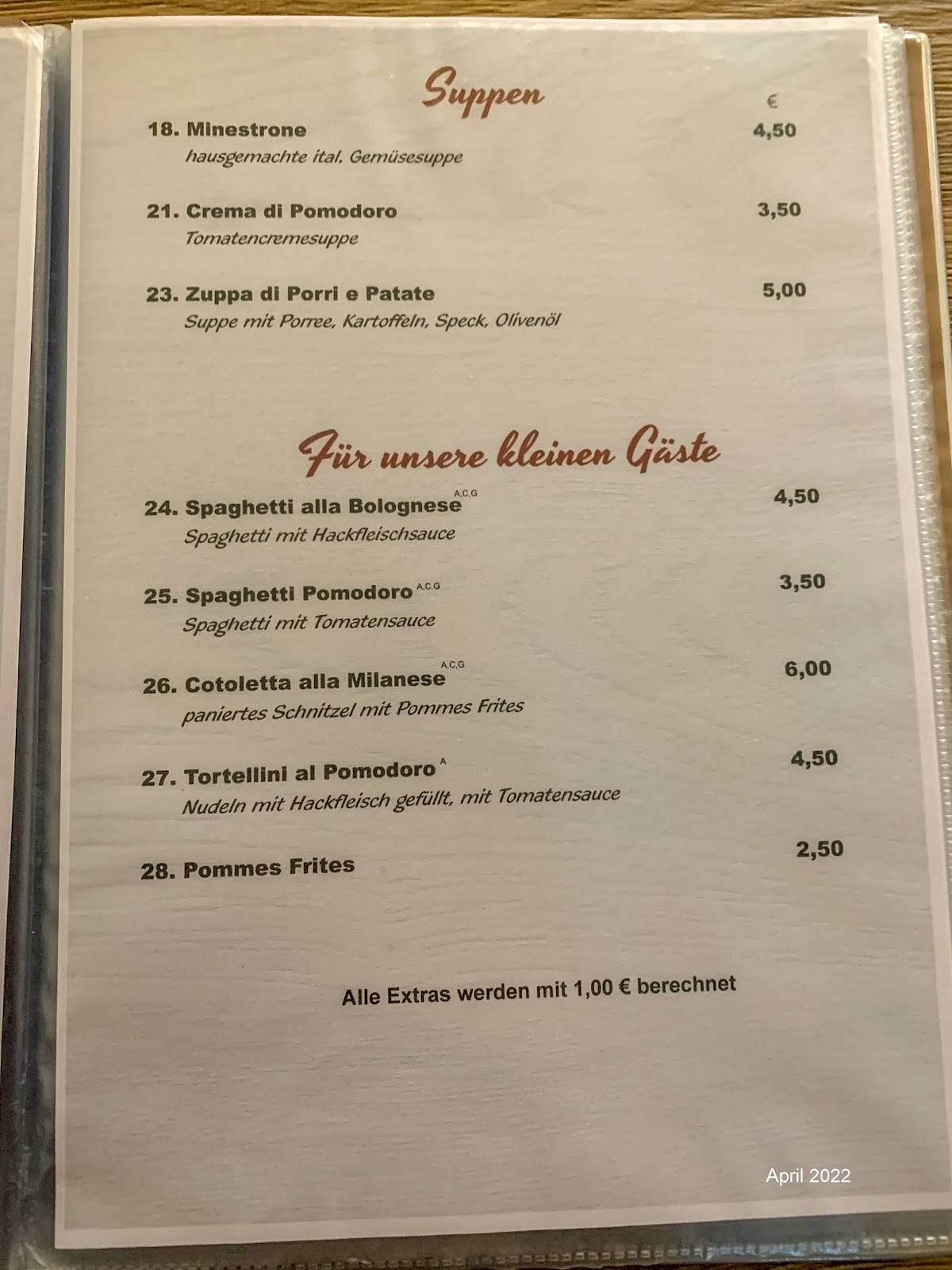 Speisekarte von Da Luca restaurant, Medebach