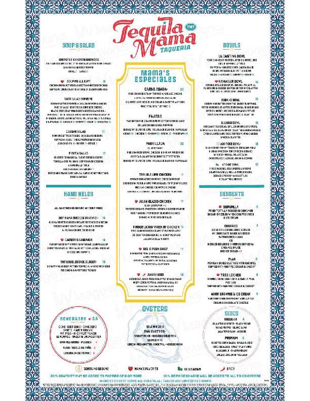 Menu at Tequila Mama Taqueria Dacula restaurant, Dacula