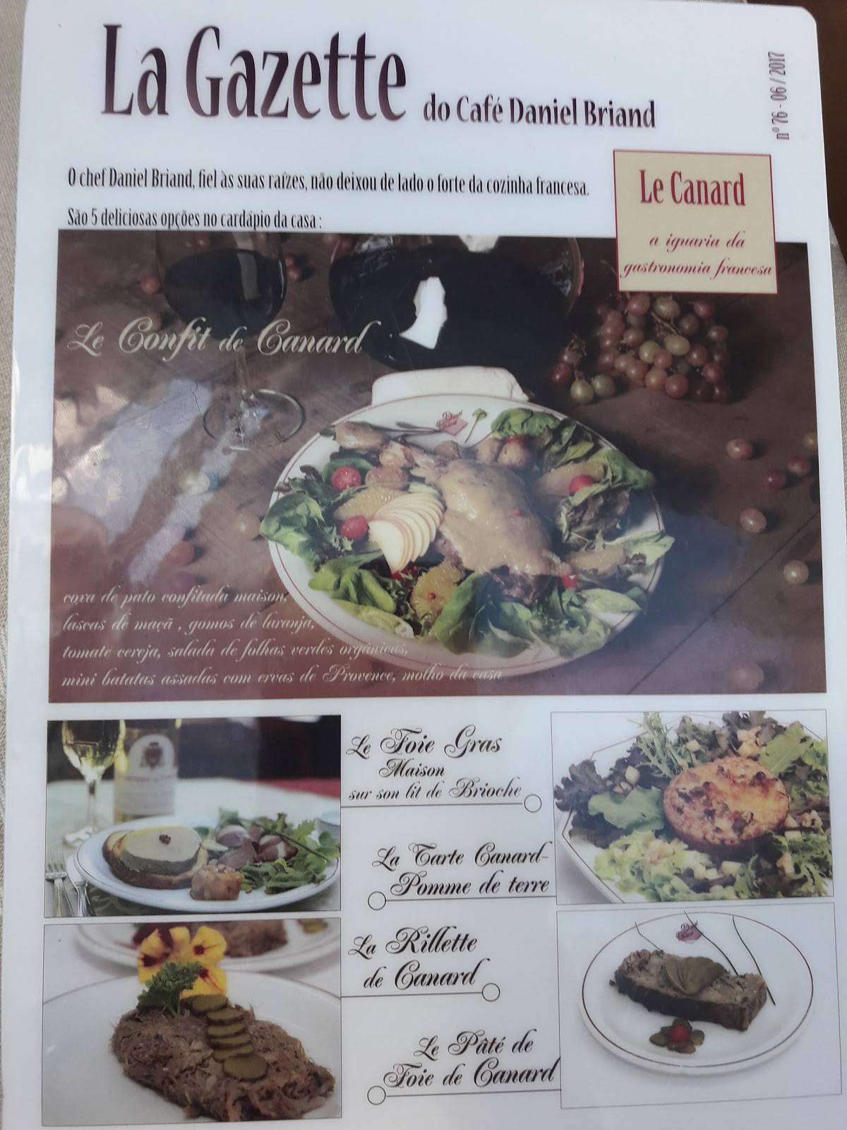 Menu em Daniel Briand Pâtissier e Chocolatier sobremesas, Brasília
