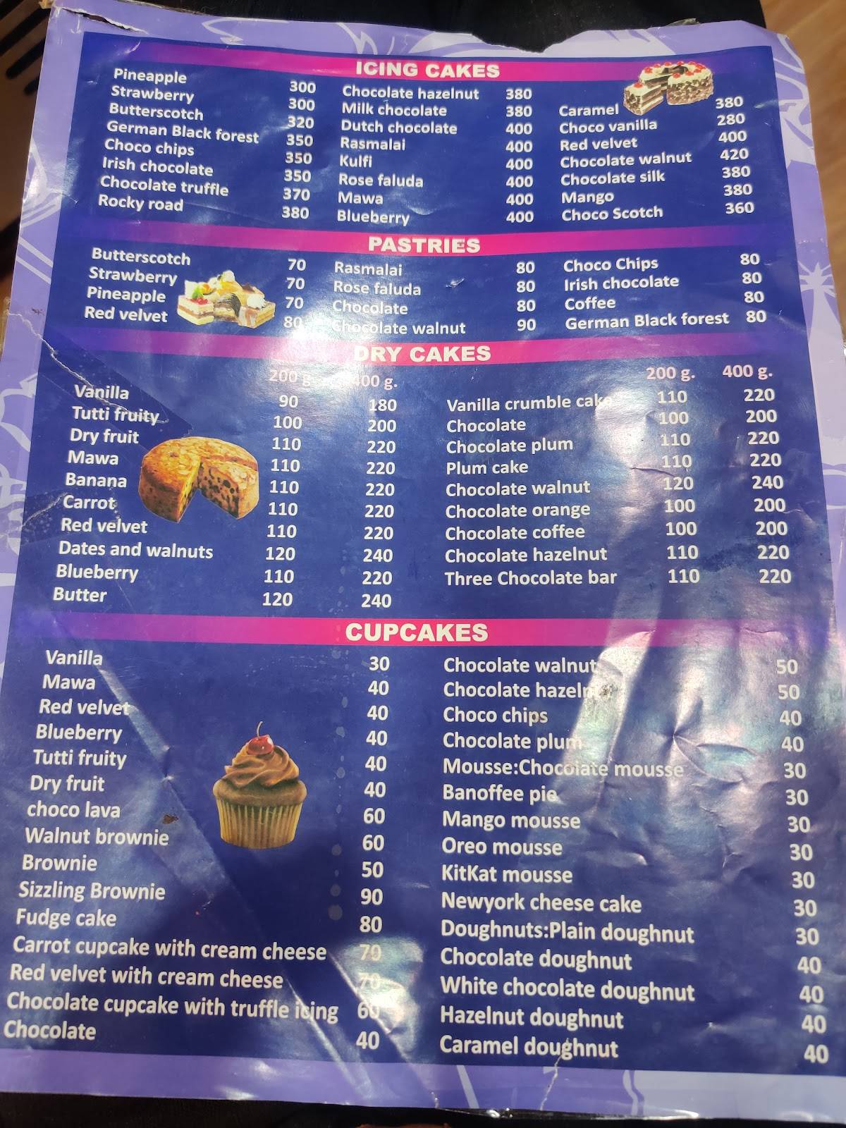 Menu at Danish Cake Shop, Pune