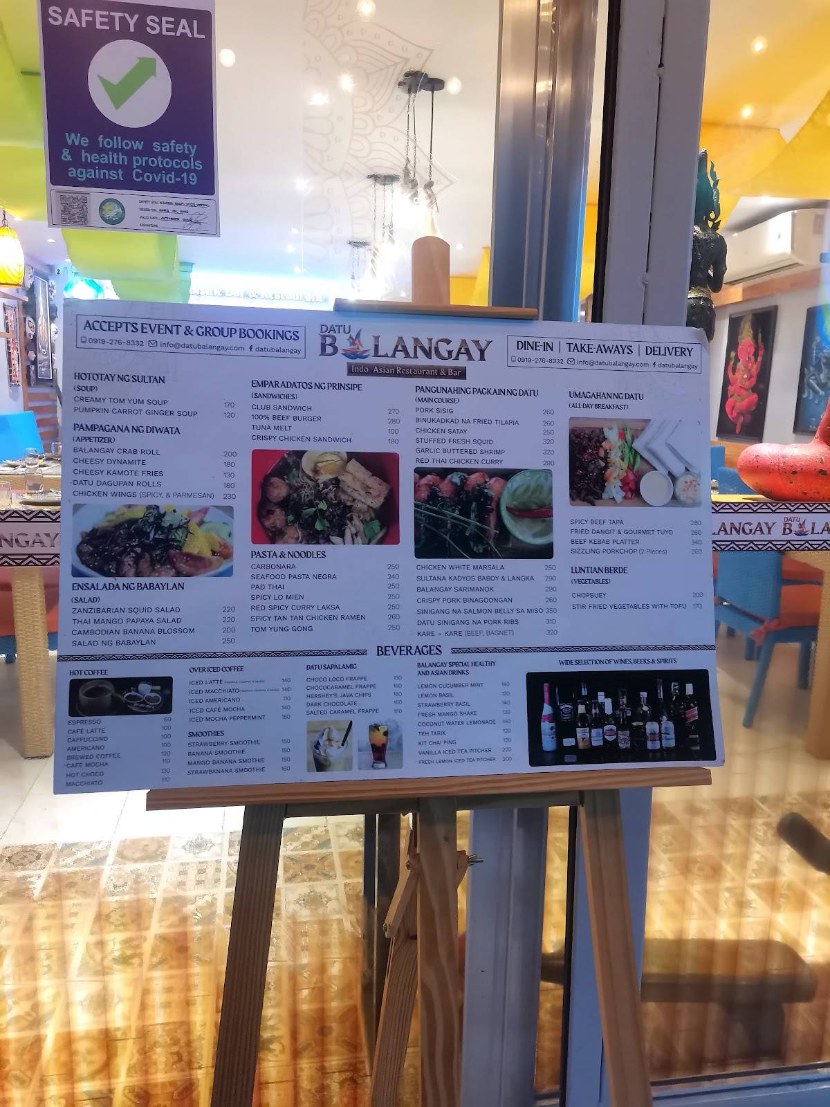 Carta de Balanghay Bar & Restaurant, Dasmariñas