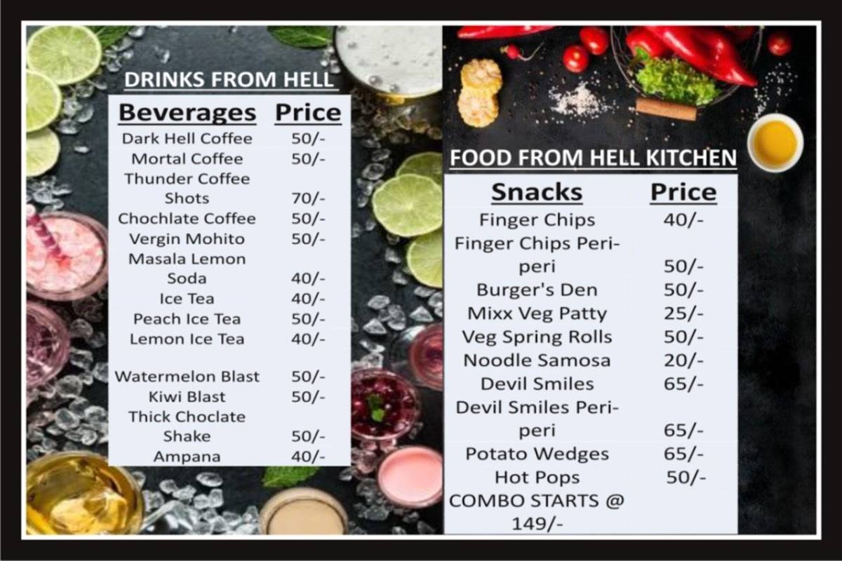 Menu at Dawn to Dusk Open air cafe, Gurugram