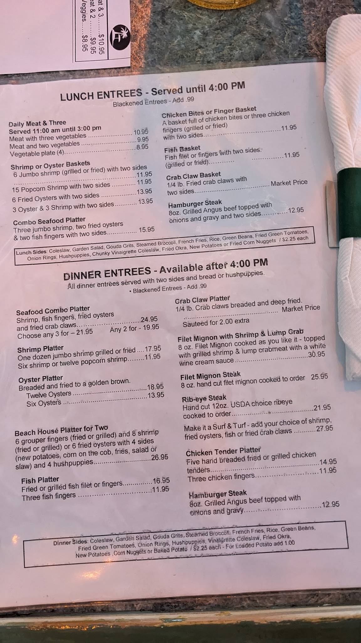 Menu at Jan's Beach House Grill desserts, Montgomery
