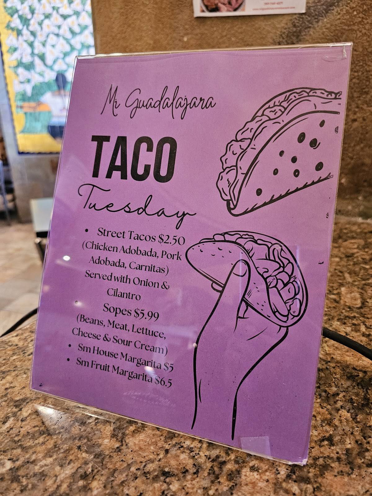 Menu at Mi Guadalajara Restaurant, Escondido
